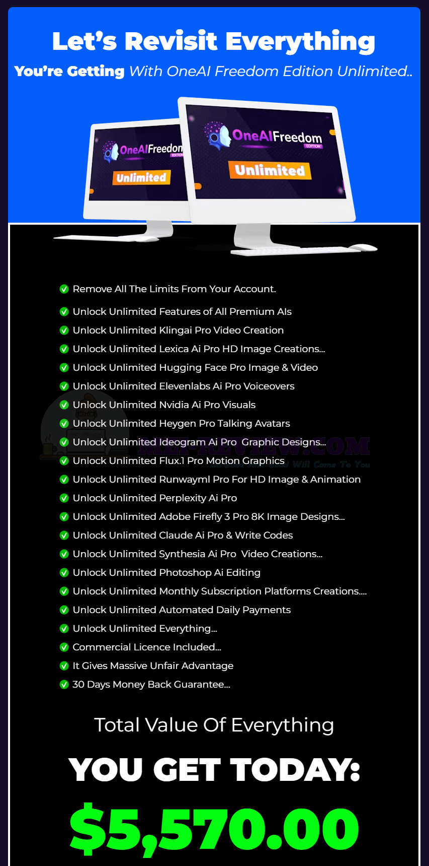 OneAI Freedom Edition Review, Bonuses, OTO & Coupons