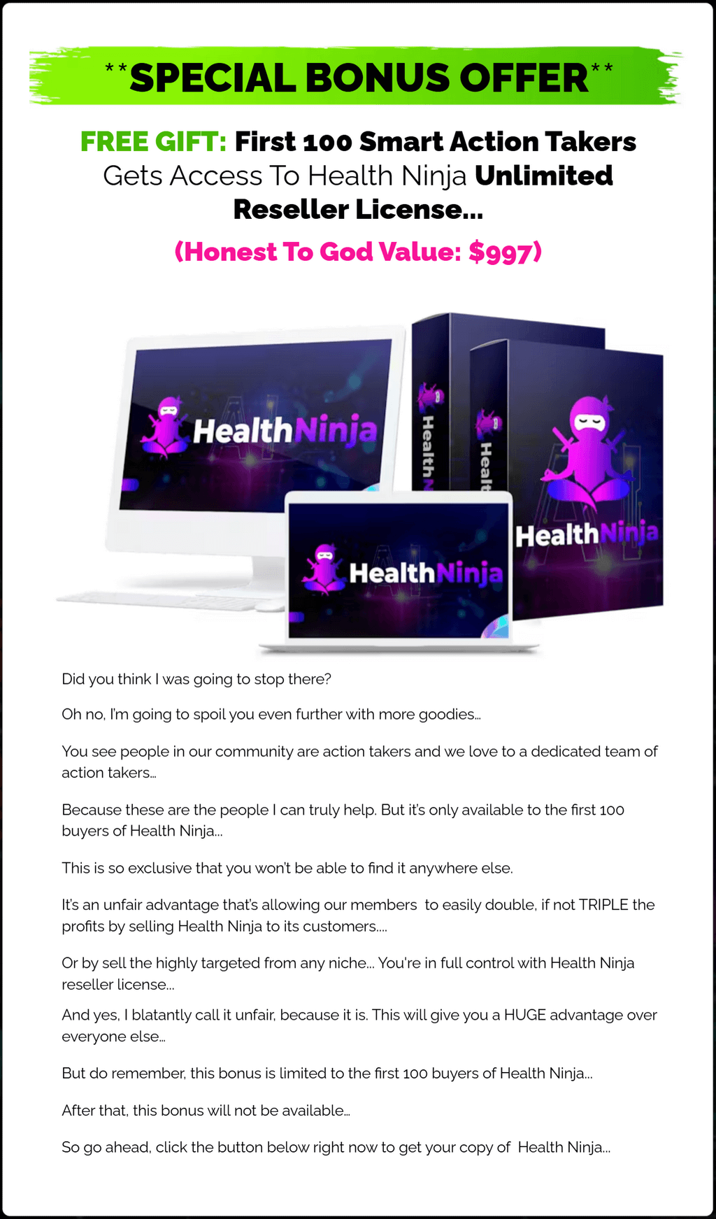Health Ninja Review, OTO, Bonus & Coupon: To Buy or Not?