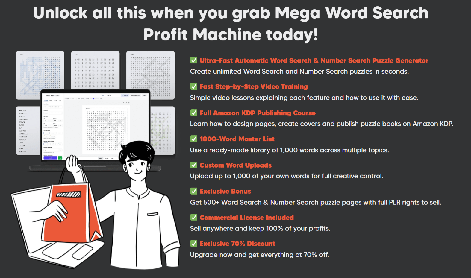 Mega Word Search Profit Machine Review & KDP Bonuses